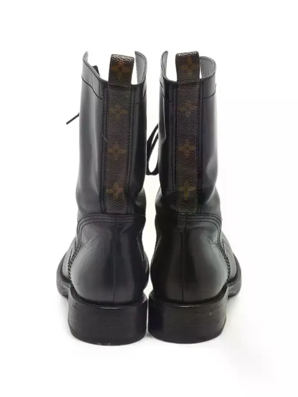 LOUIS VUITTON Monogram Lace-up Combat Boots