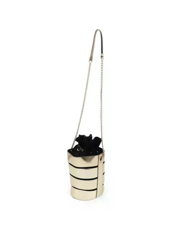 FERRAGAMO Metallic Chain-strap Bucket Bag - Gold