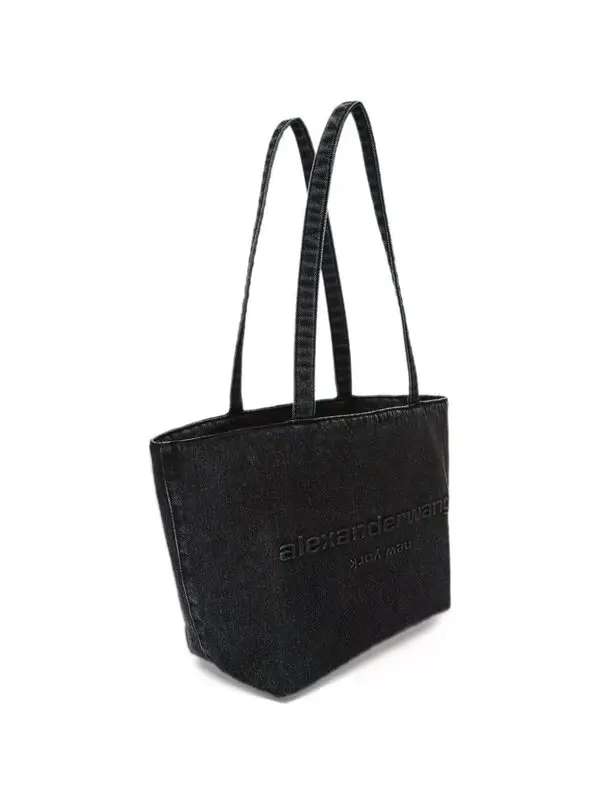 Alexander Wang Logo Embossed Denim Tote Bag - Grey