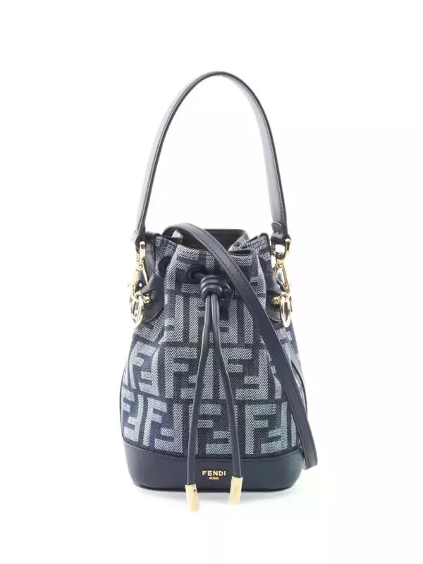 Fendi Mini Montresor Ff Jacquard Handbag - Blue