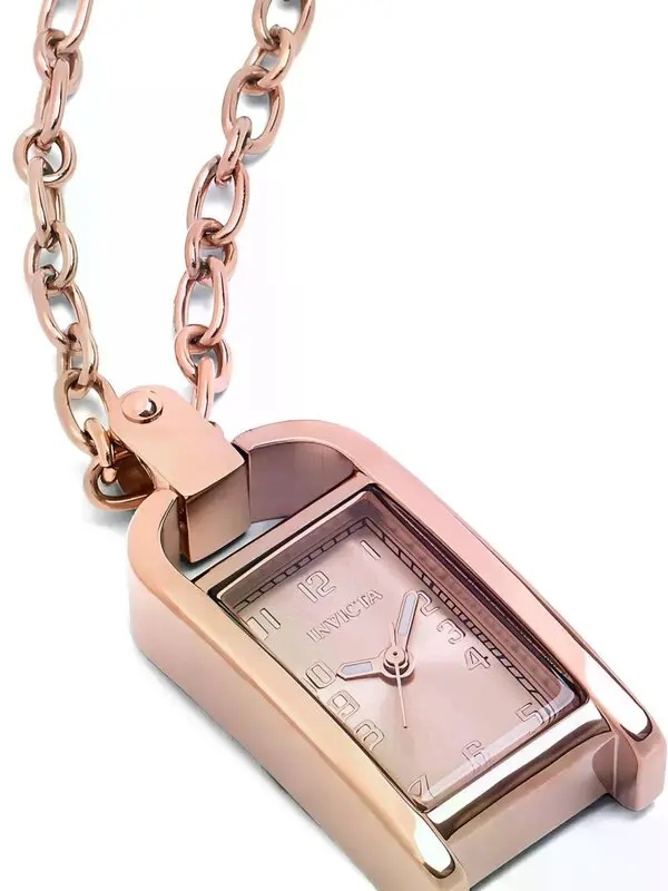 INVICTA Rectangular-frame 17.5mm Necklace Watch - Pink