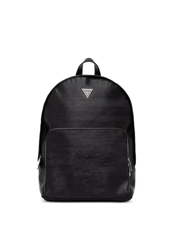 Guess Milano Textured Logo-plaque Backpack - Black
