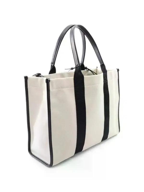 Balenciaga Leather-trimmed Canvas Tote Bag - Neutrals