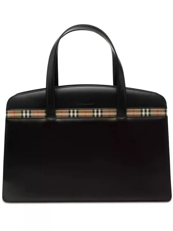 Burberry House Check Trimmed Leather Handbag