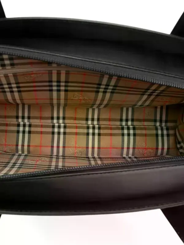 Burberry House Check Trimmed Leather Handbag