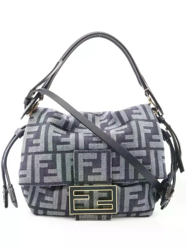 Fendi Ff Monogram Mamma Bucket Handbag - Blue