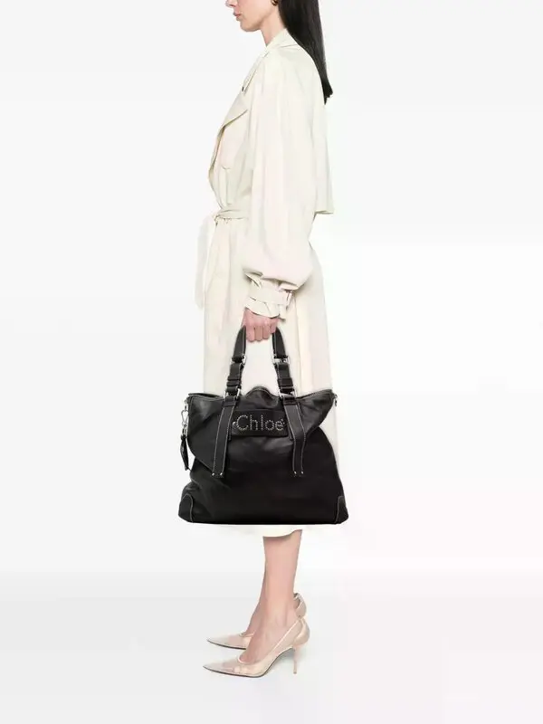 Chloé Lambskin Studded Patsy Tote Bag - Black