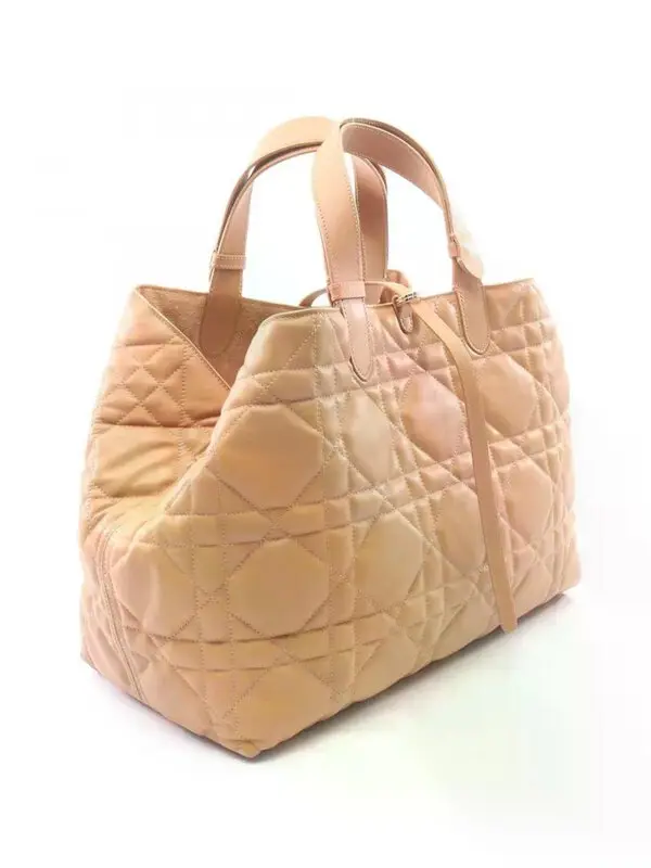 Dior Large Calfskin Macrocannage Toujours Tote Bag - Brown