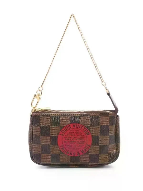LOUIS VUITTON Damier Ebene Mini Pochette Accessoires Handbag - Brown