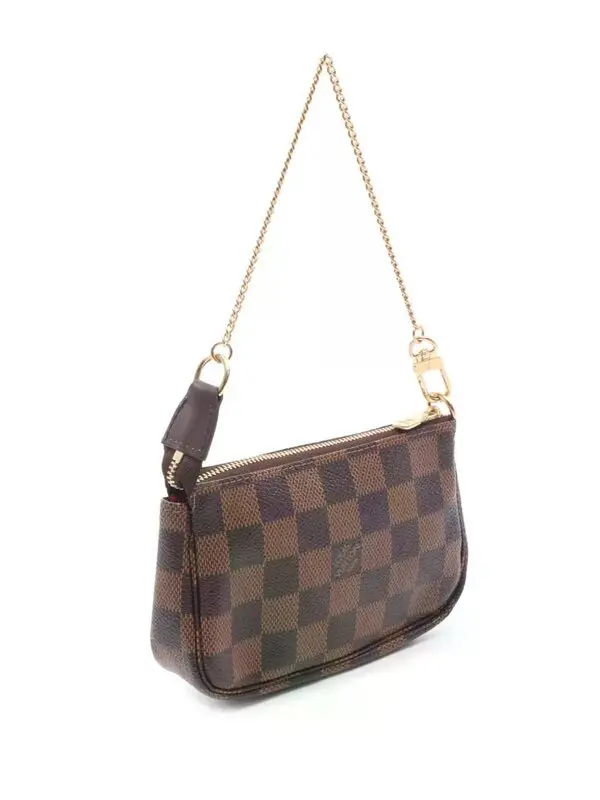 LOUIS VUITTON Damier Ebene Mini Pochette Accessoires Handbag - Brown
