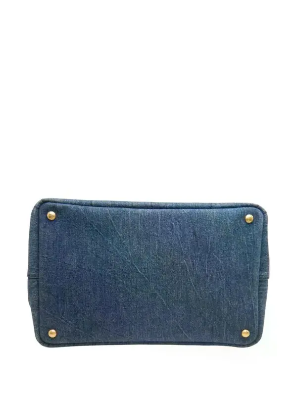 Prada 2013-2026 Denim Canapa Logo Satchel