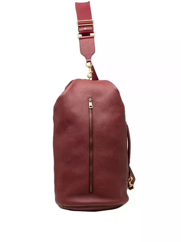 Gucci Grained Leather Vertical Zip Sling Bag - Red