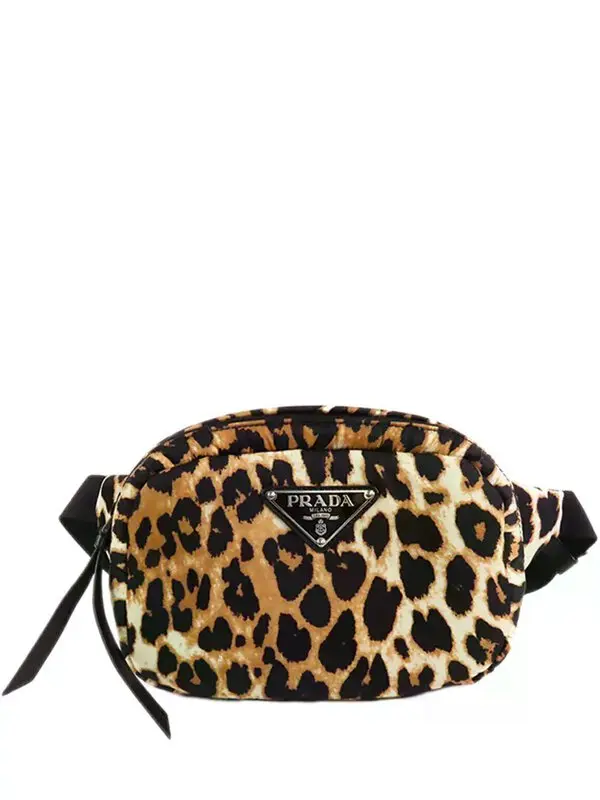 Prada Tessuto Leopard Print Belt Bag - Neutrals