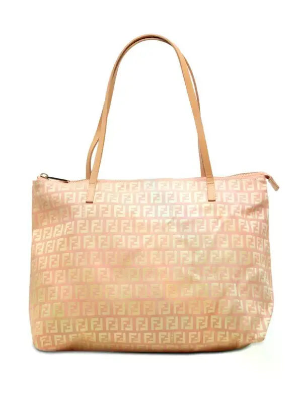 Fendi Small Zucchino Canvas Tote Bag - Pink