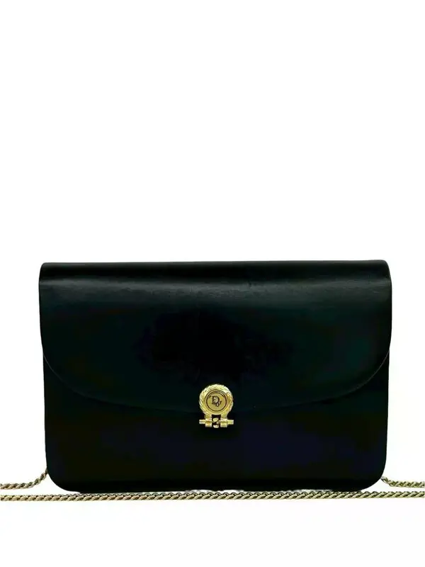 Dior Leather Chain Crossbody Bag - Black