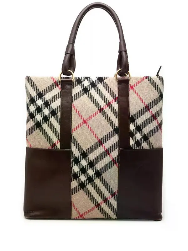 Burberry Supernova Check Wool Tote Bag