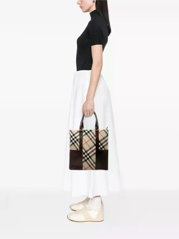 Burberry Supernova Check Wool Tote Bag