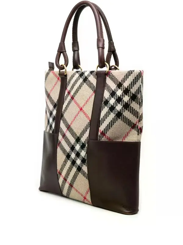 Burberry Supernova Check Wool Tote Bag