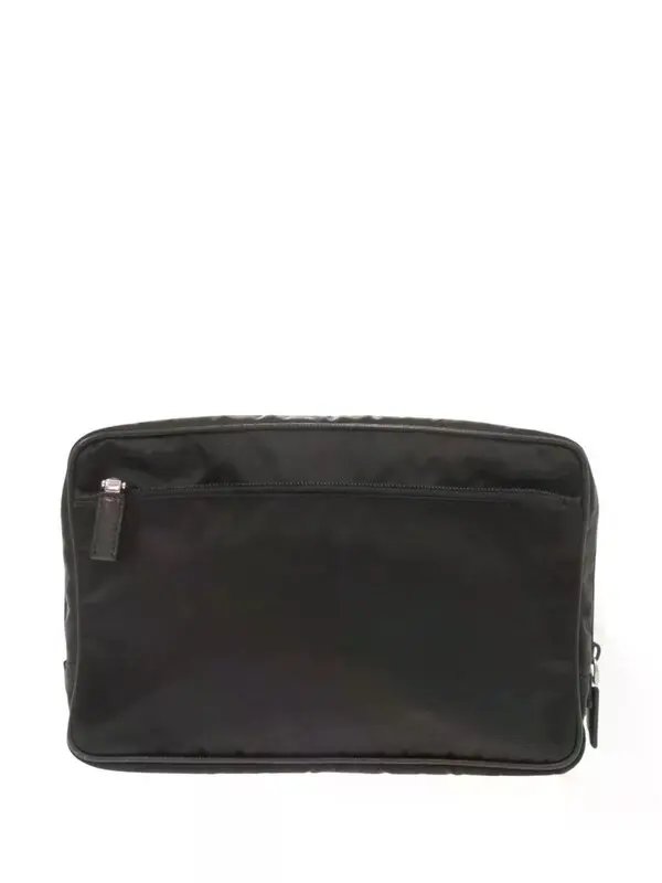 Prada Saffiano Trimmed Tessuto Clutch Bag