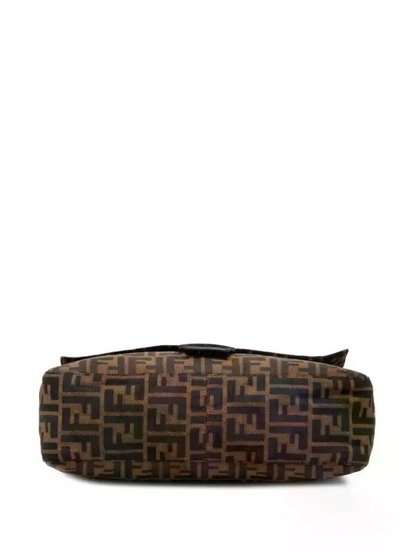 Fendi 2000-2010 Zucca Canvas Mamma Forever Zip Shoulder Bag