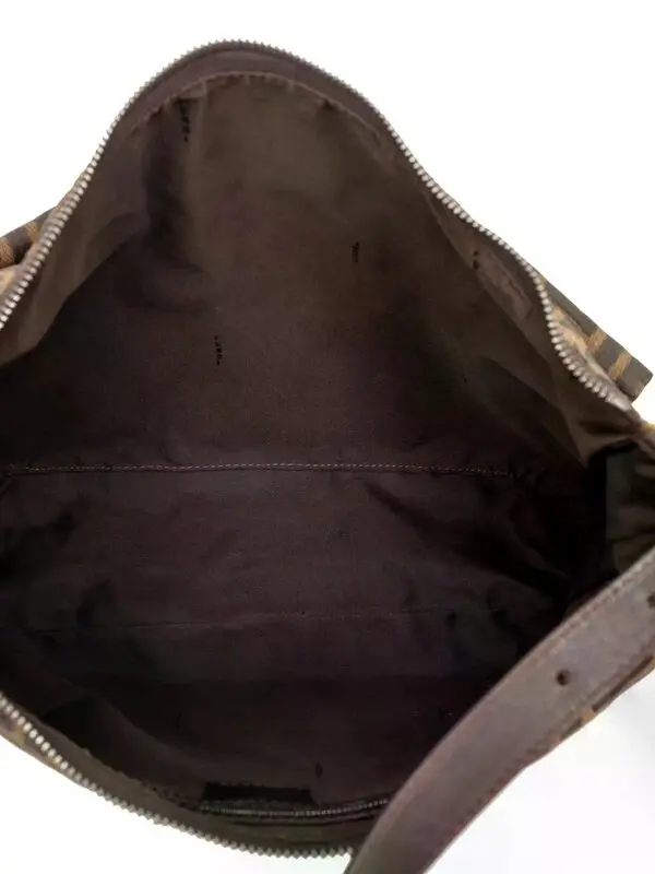 Fendi 2000-2010 Zucca Canvas Mamma Forever Zip Shoulder Bag