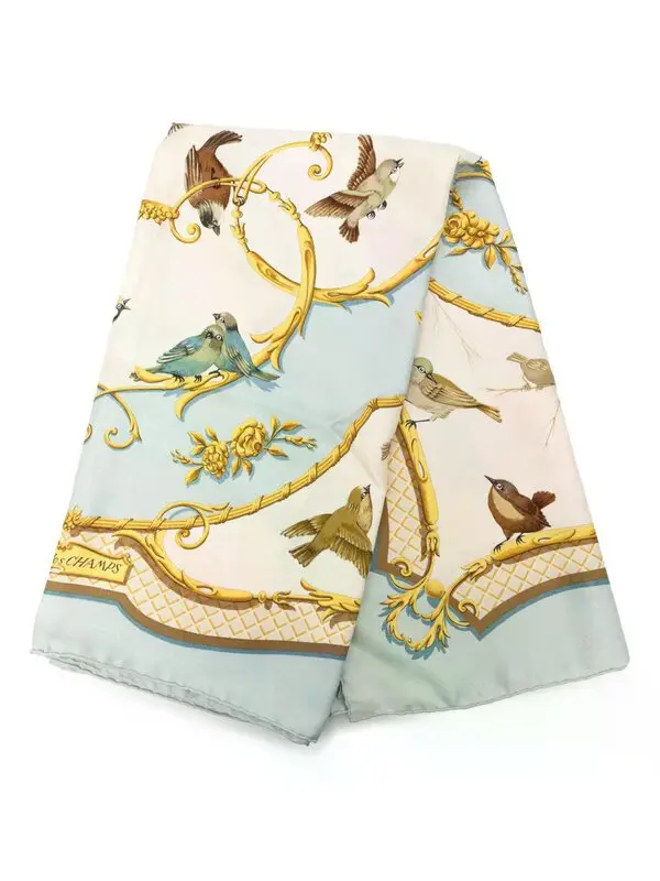 Hermès 1990-2000 La Cle Des Champs Silk Scarf 90 Scarves - Blue