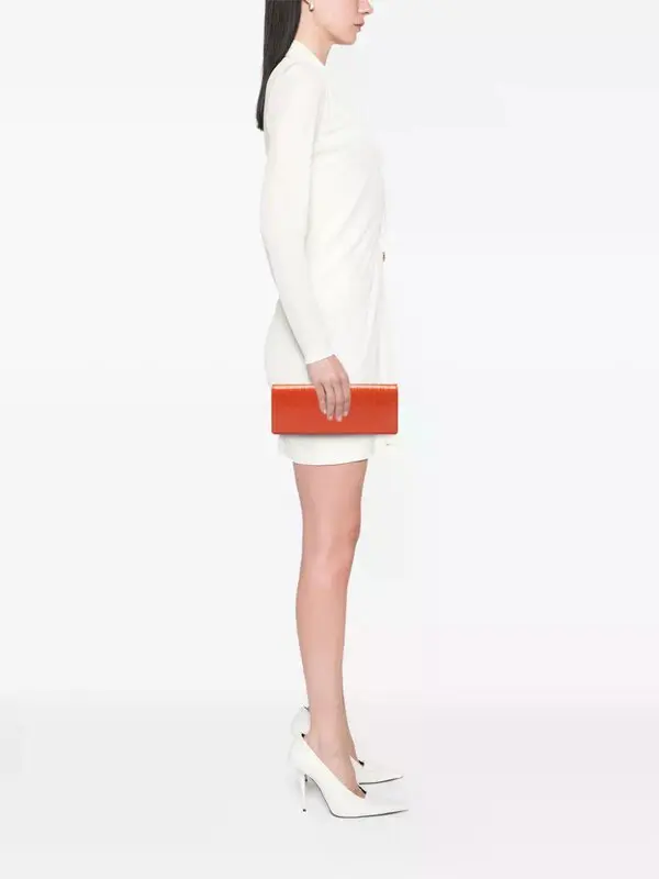 Gucci Microssima Patent Leather Broadway Clutch Bag - Orange