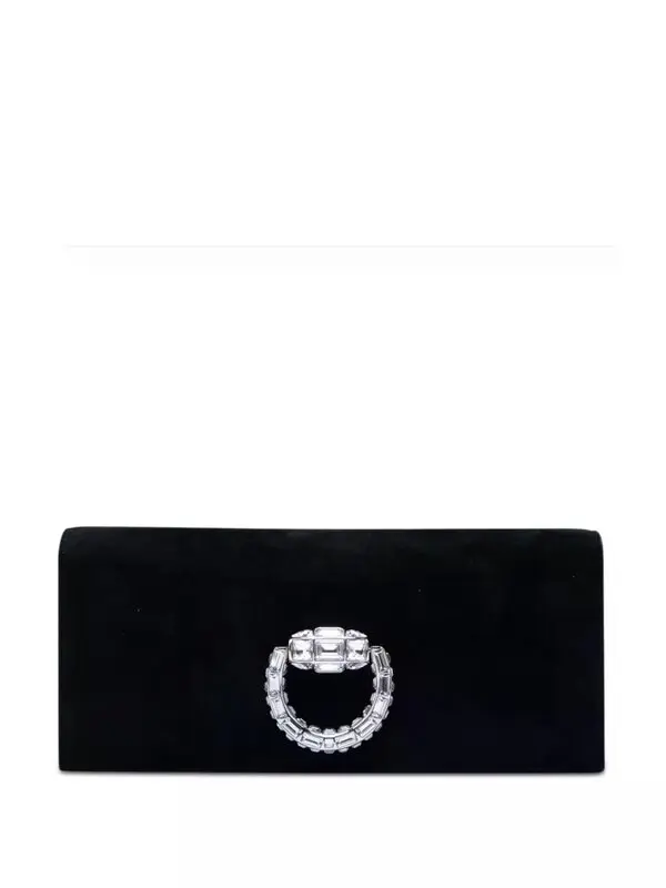 Gucci Suede Broadway Crystal Clutch Bag