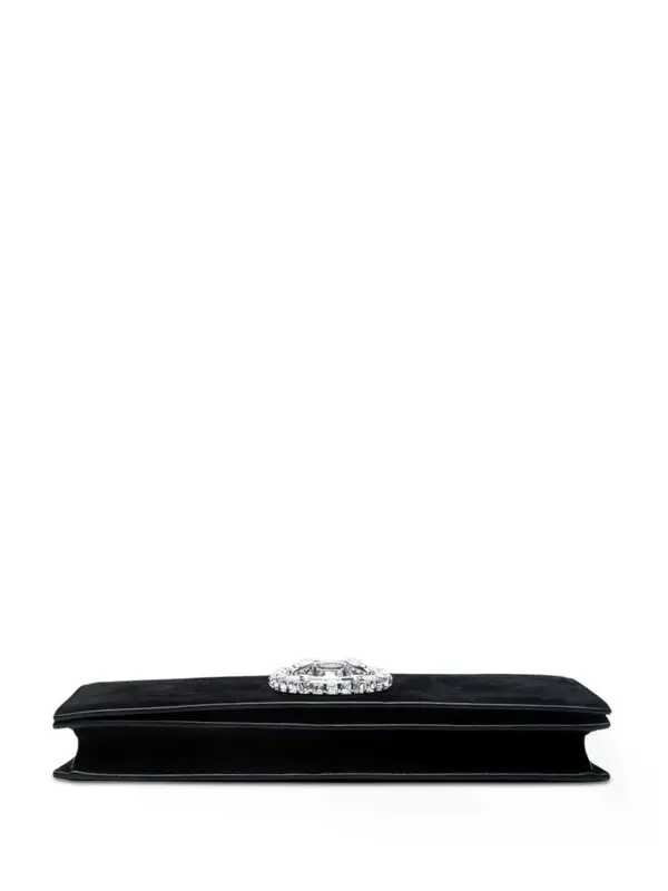 Gucci Suede Broadway Crystal Clutch Bag