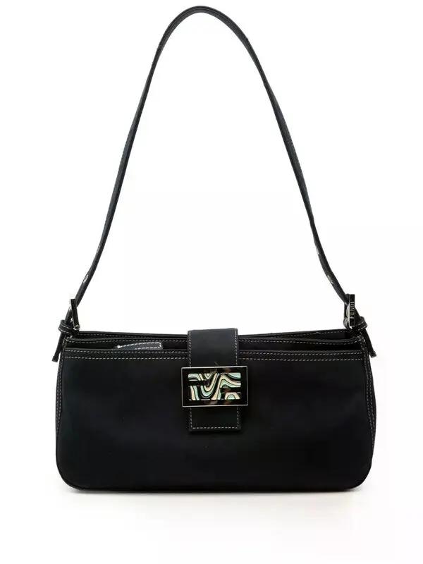 Fendi Ff Marble Canvas Shoulder Bag - Blue