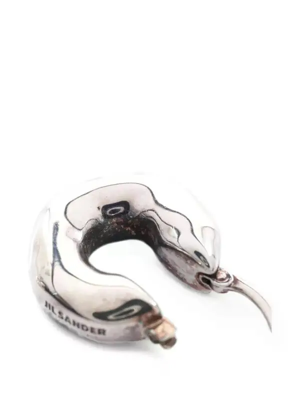 JIL SANDER Feather Hoop Earrings - Silver