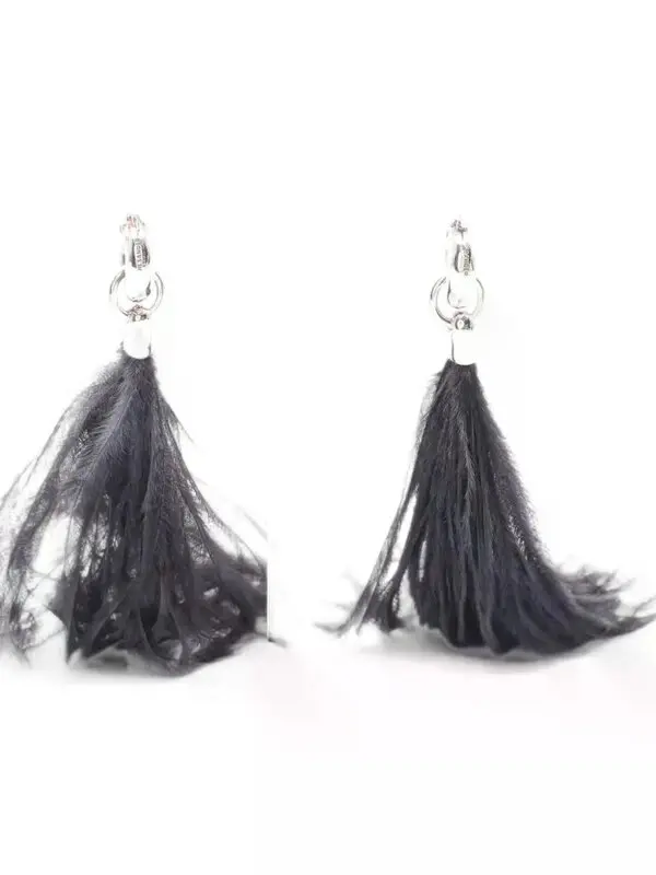 JIL SANDER Feather Hoop Earrings