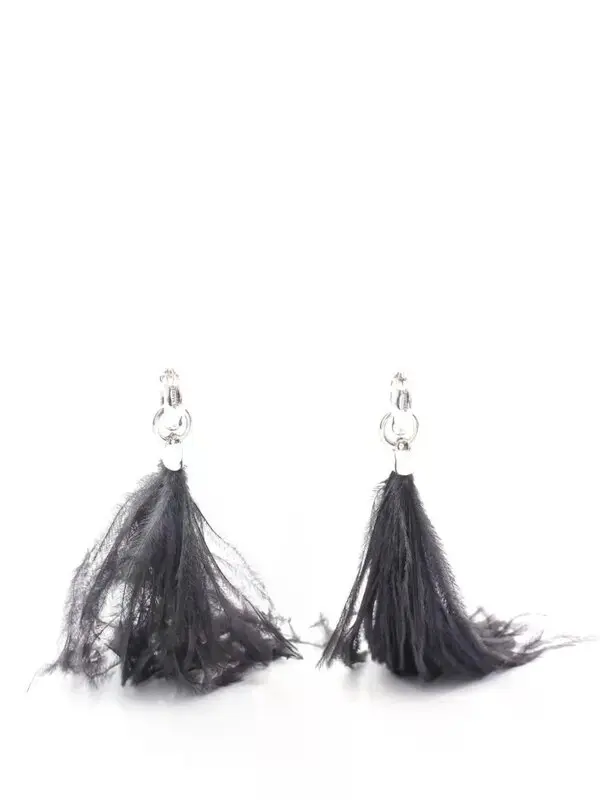 JIL SANDER Feather Hoop Earrings