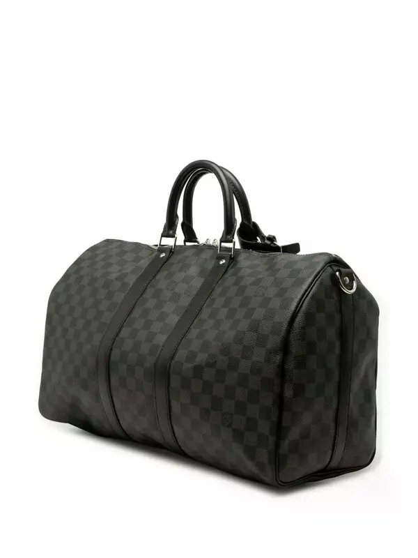 LOUIS VUITTON Damier Graphite Keepall Bandouliere 45 Travel Bag - Black