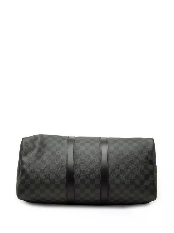 LOUIS VUITTON Damier Graphite Keepall Bandouliere 45 Travel Bag - Black