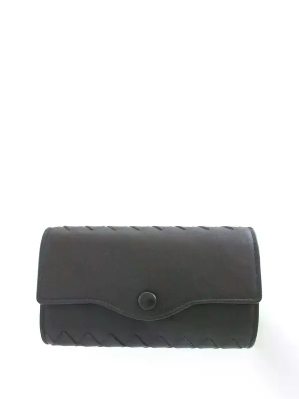 Bottega Veneta 1990-2000 Nappa Intrecciato 6 Ring Case Key Holder - Black