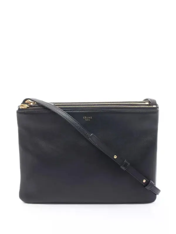 Celine Leather Trio Cross Body Bag - Black