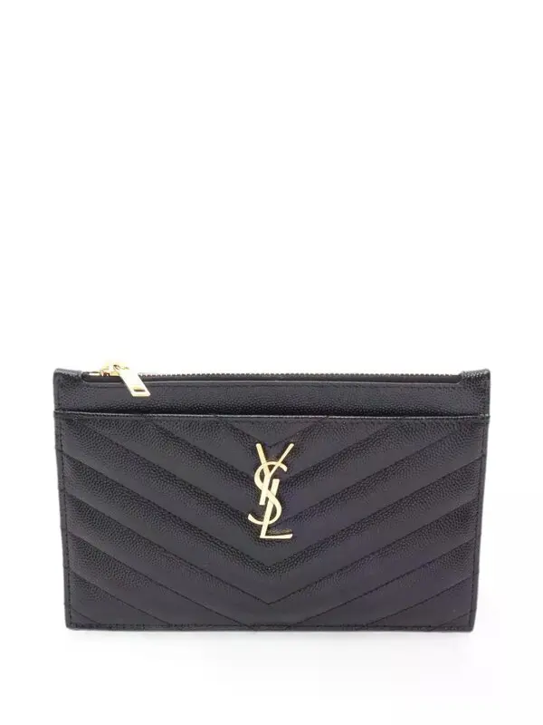 Saint Laurent 2010s Small Quilted Bill Pouch - Black