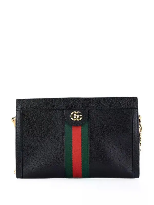 Gucci Ophidia Chain Shoulder Bag Leather Small Crossbody Bag - Black