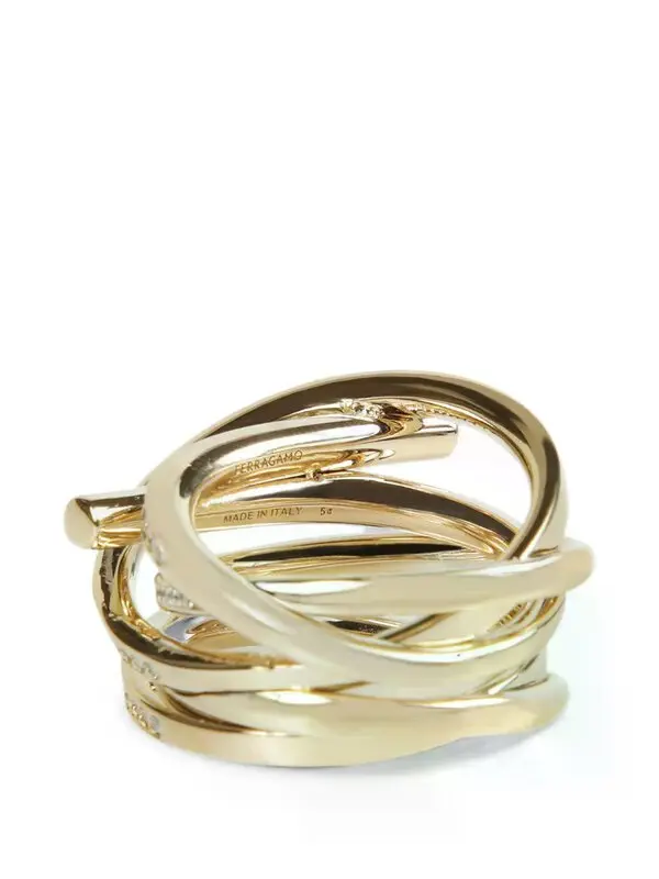 FERRAGAMO Crystal-embellished Multi-strand Ring