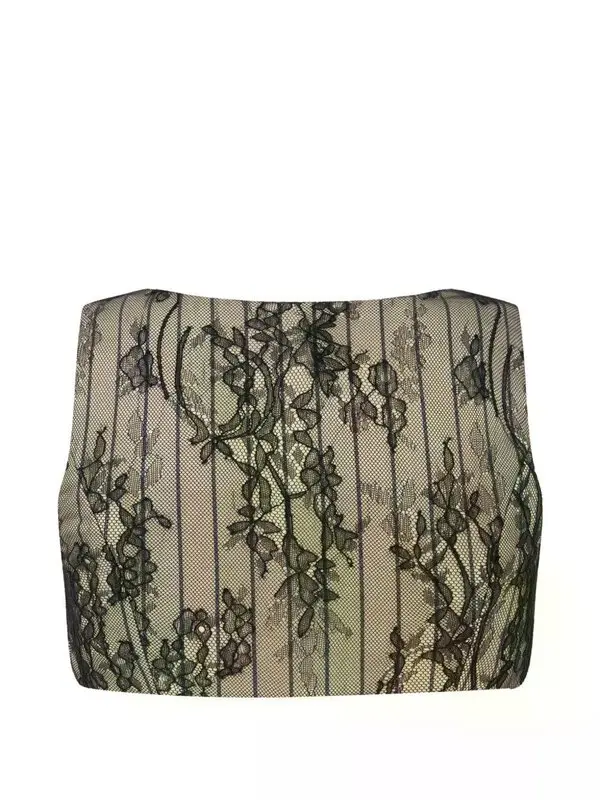 Moschino Cropped Lace Overlay Top