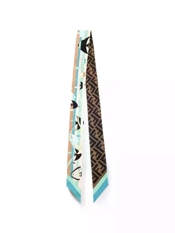 Fendi Wrappy Fish-print Silk Scarf