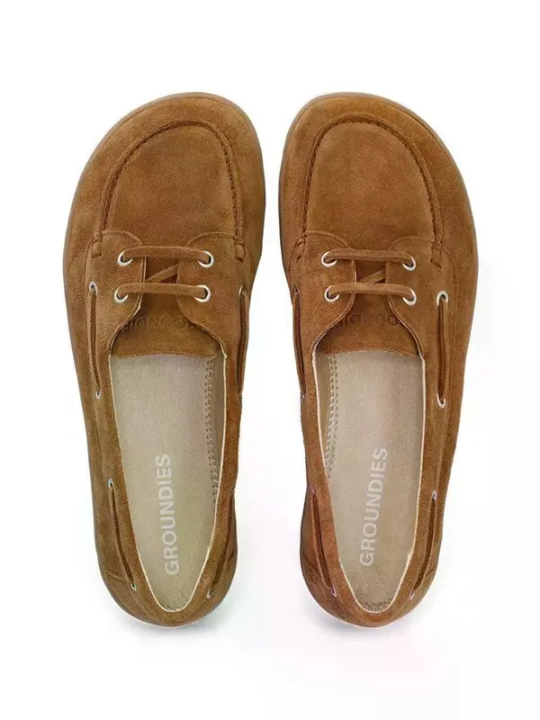 GROUNDIES Bay Lace-up Suede Moccasins