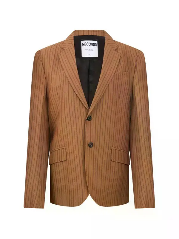 Moschino Pinstripe Graffiti-print Suit - Brown
