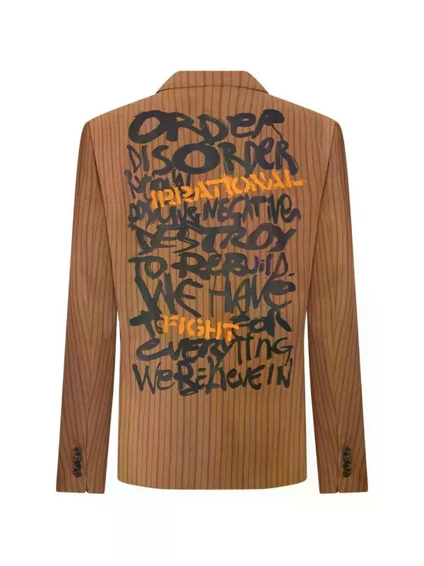 Moschino Pinstripe Graffiti-print Suit