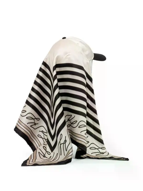 Karl Lagerfeld K/autograph Logo-embroidered Scarf-detail Baseball Cap - Neutrals