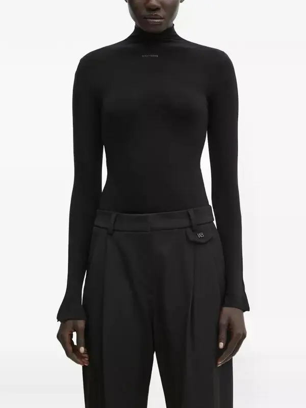 WRSTBHVR Amber Logo-print High-neck Bodysuit - Black