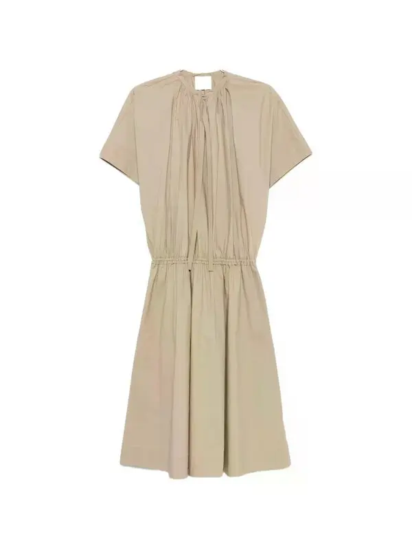 Sú Tie-fastening Gathered-detailing Midi Dress