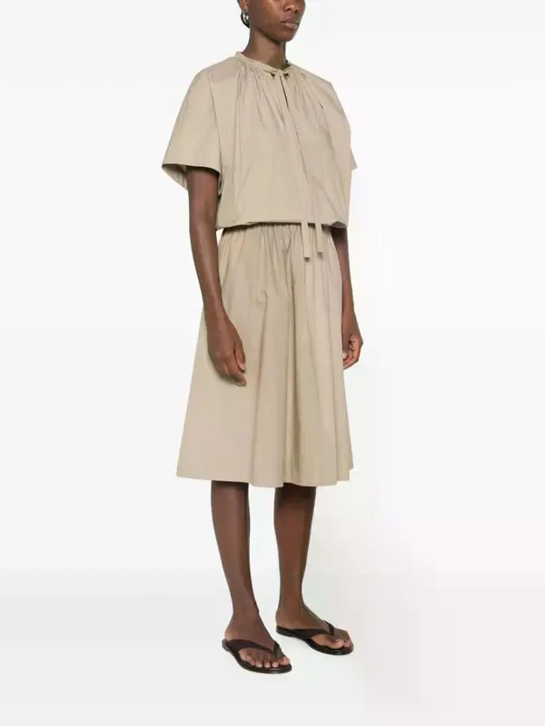 Sú Tie-fastening Gathered-detailing Midi Dress