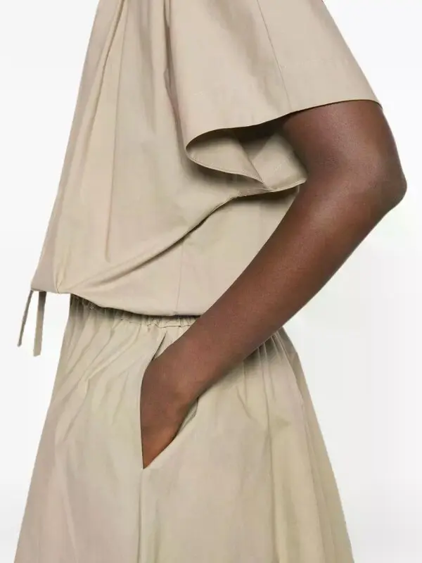 Sú Tie-fastening Gathered-detailing Midi Dress